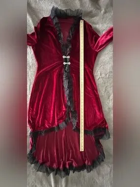 Source Unknown | Jackets & Coats | Whimsigoth Red Velvet Like Lace High ...